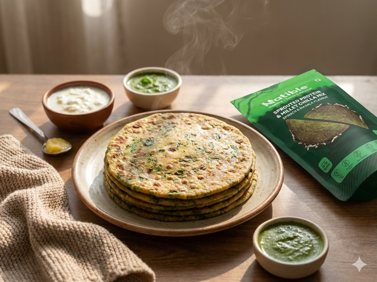 Winter Healthy Palak Paneer Paratha Using Chilla Mix & Millet Atta ...