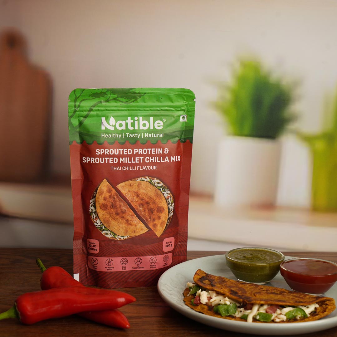 Foxtail Millet Sprouted Protein Chilla Mix – Thai Chilli – Natible