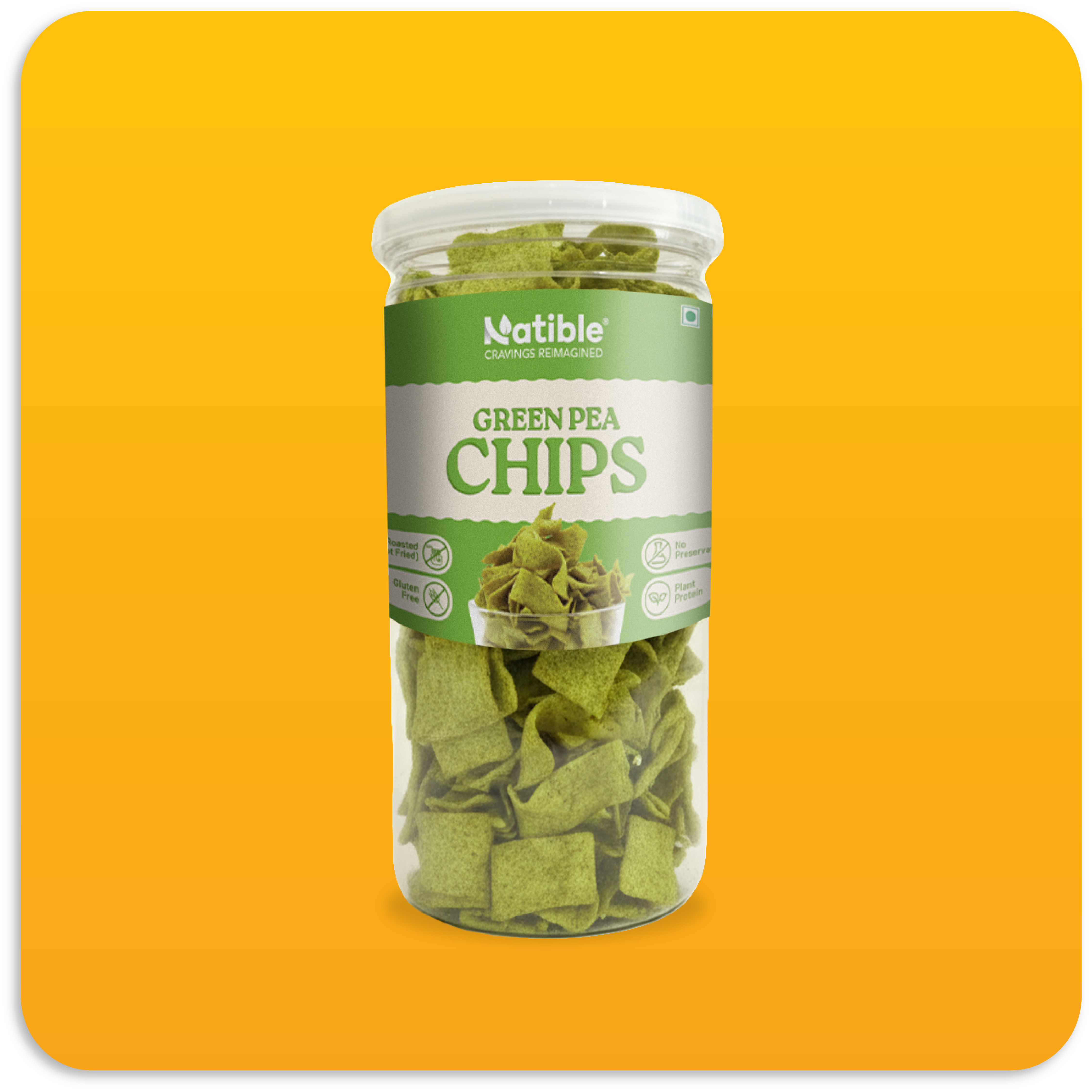 Natible Roasted Green Pea Chips (140 gms)